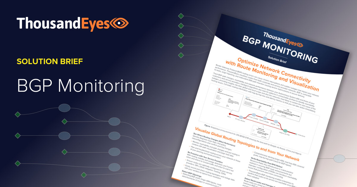 BGP Monitoring | Solution Brief | ThousandEyes