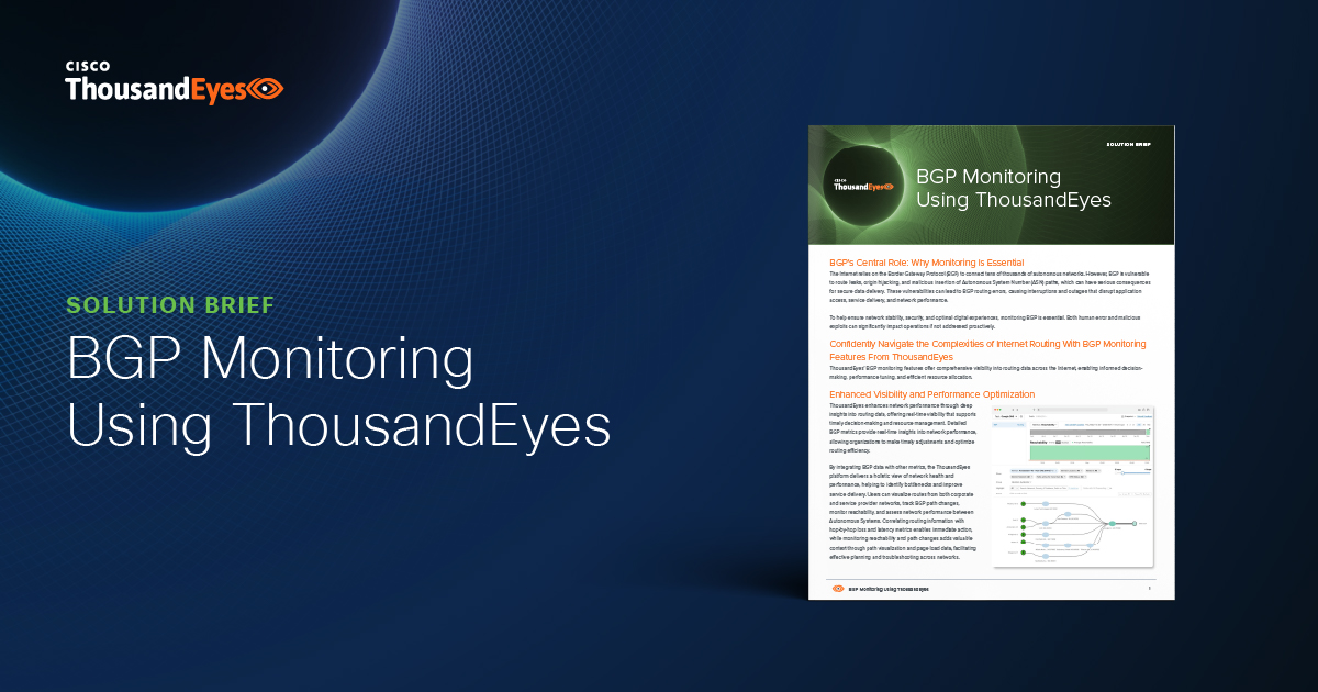 BGP Monitoring Using ThousandEyes