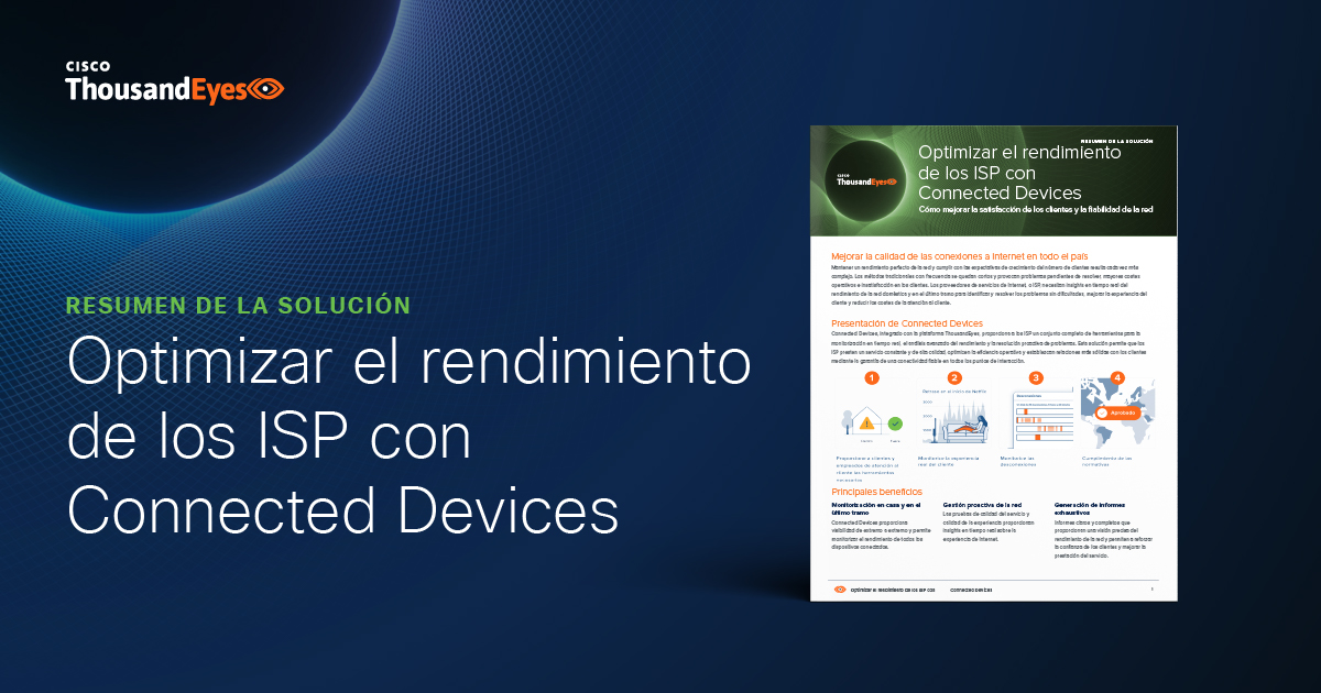 Optimizar el rendimiento de los ISP con Connected Devices