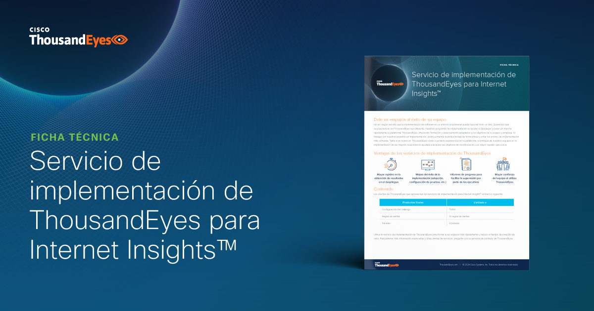 Servicio de implementación para Internet Insights
