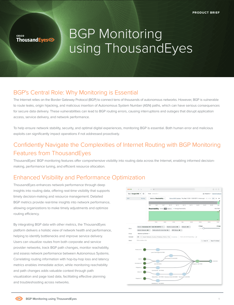 BGP Route Network Monitoring Solution