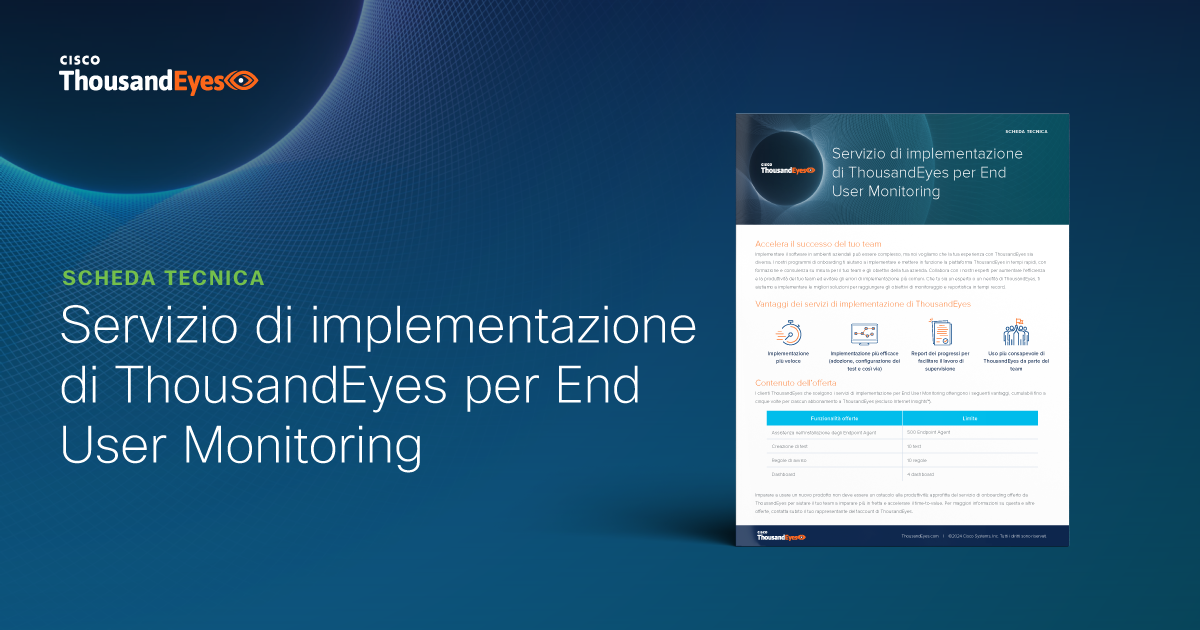 Servizio di implementazione per End User Monitoring