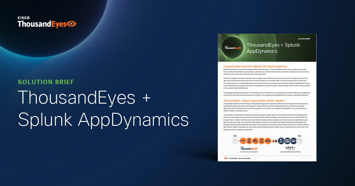 ThousandEyes + Splunk AppDynamics